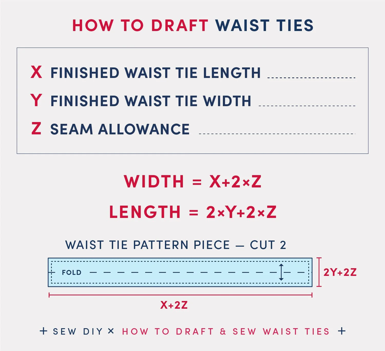 How to Draft and Sew Waist Ties — Sewing Tutorial — Sew DIY