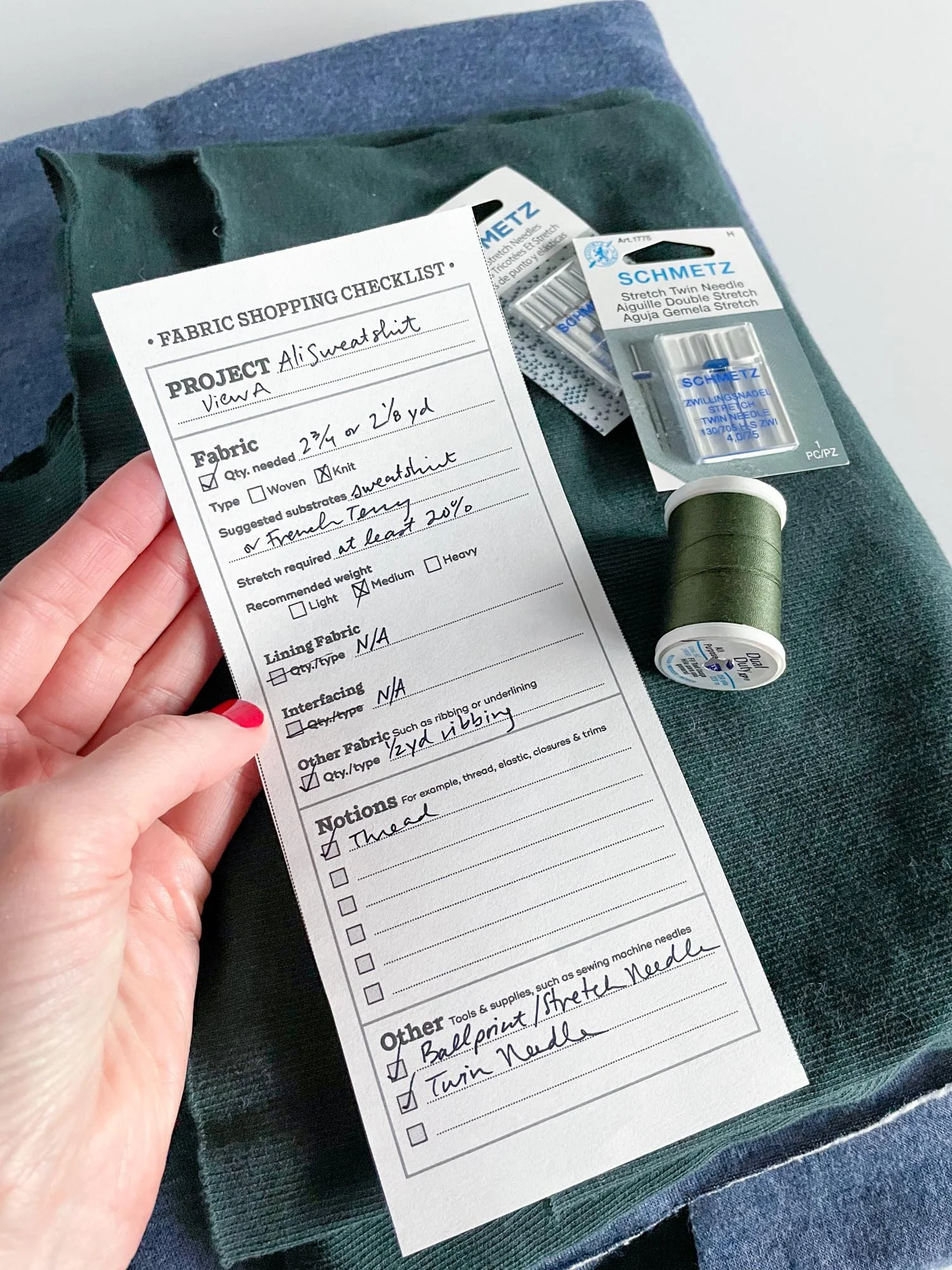 Free Printable Download — Fabric Shopping Checklist — Sew DIY