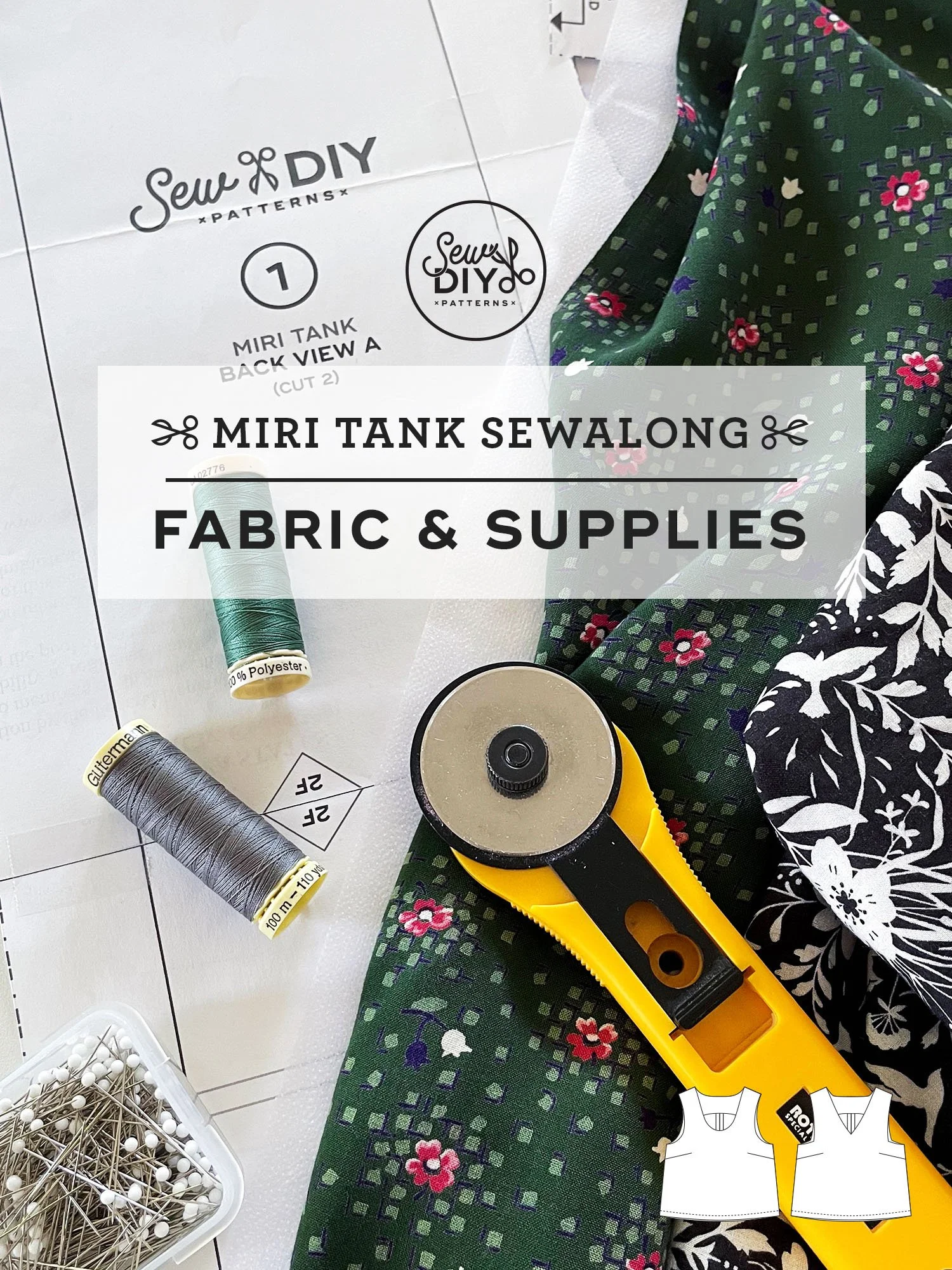 Fabric and supplies for the Sew DIY Miri Tank Top Pattern — Sew DIY