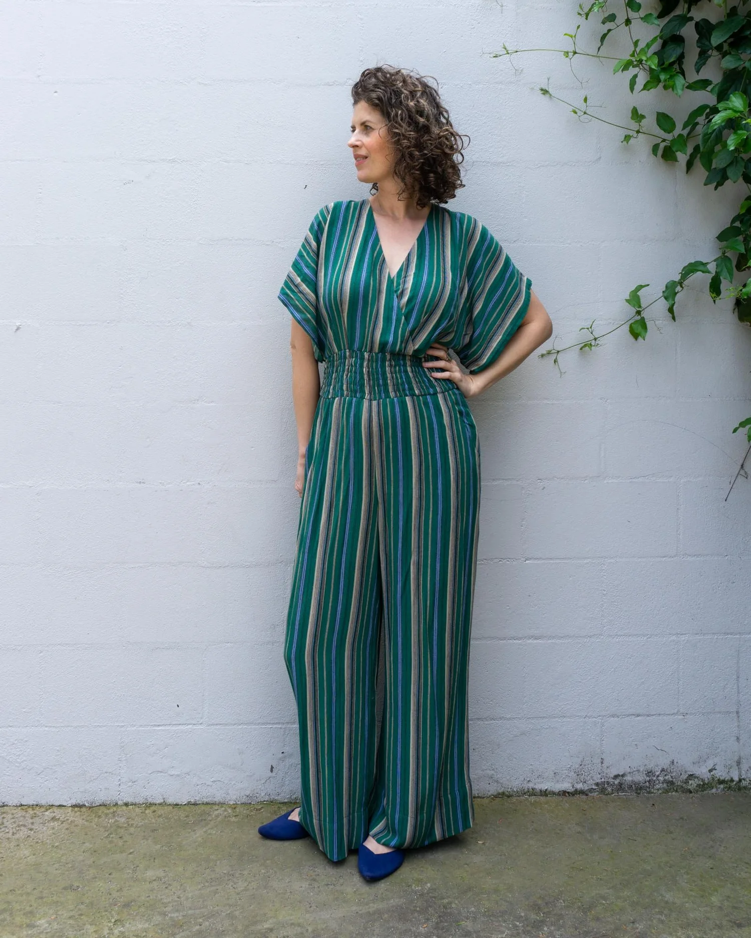 DIY Striped Wrap-Front Jumpsuit — A review of the Rowena Jumpsuit by ...