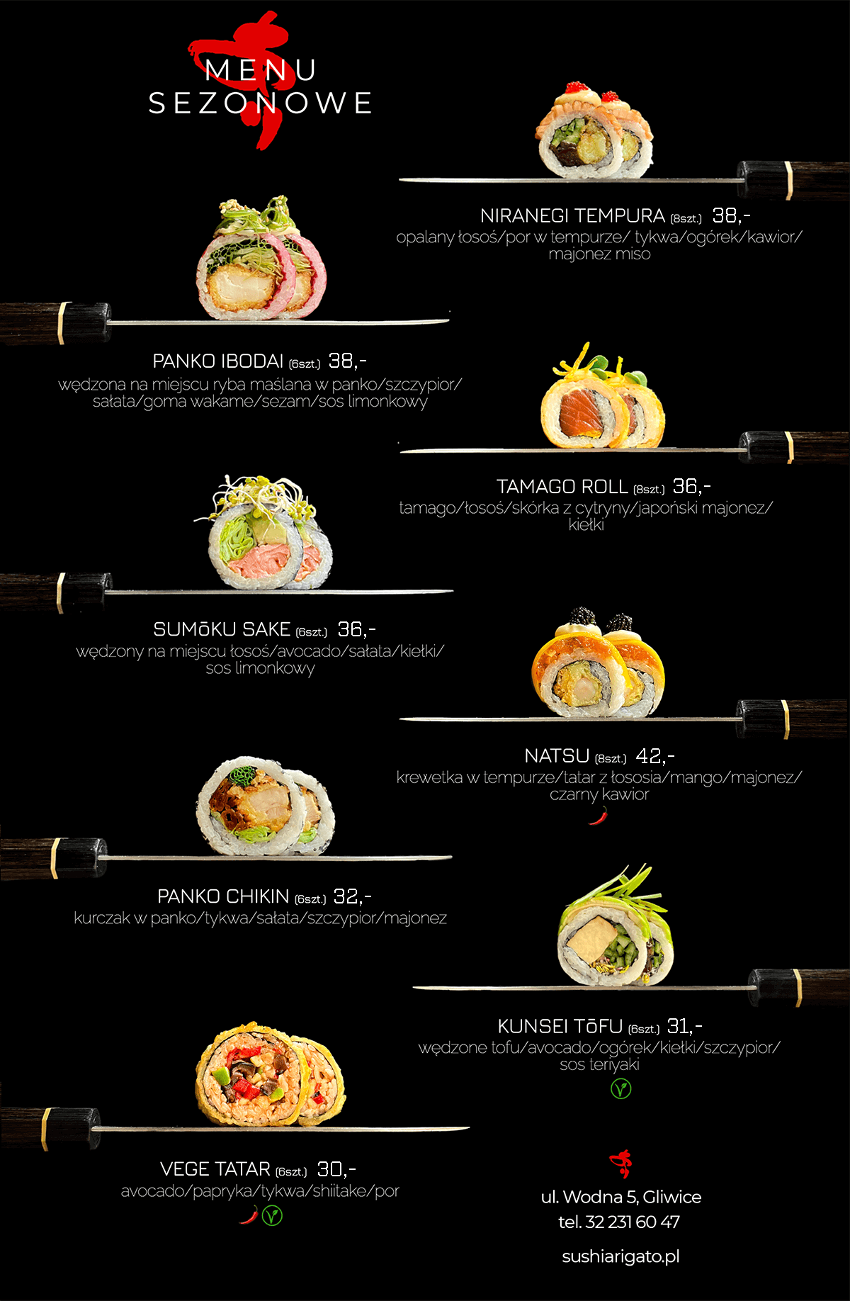 Menu — sushi arigato