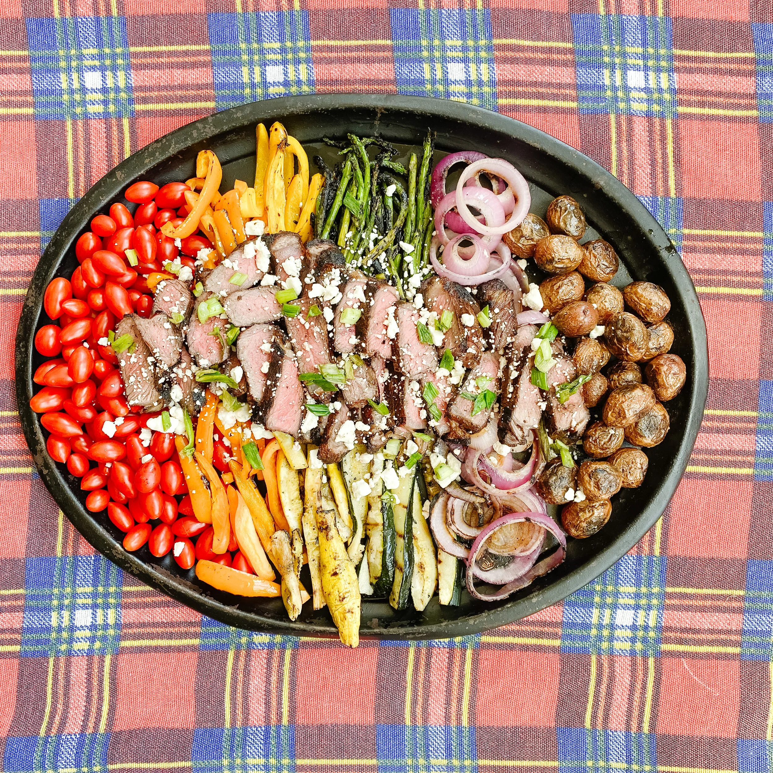 Summer Grilled Rainbow Veggie + Steak Platter with Kentucky Beef ...