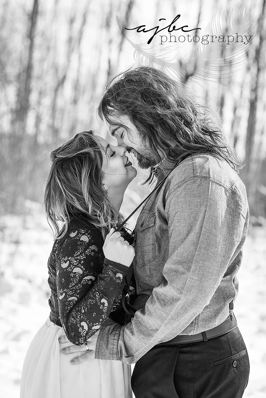 engaged couple celebrates their love with snow and coffee BLOGajbc ...