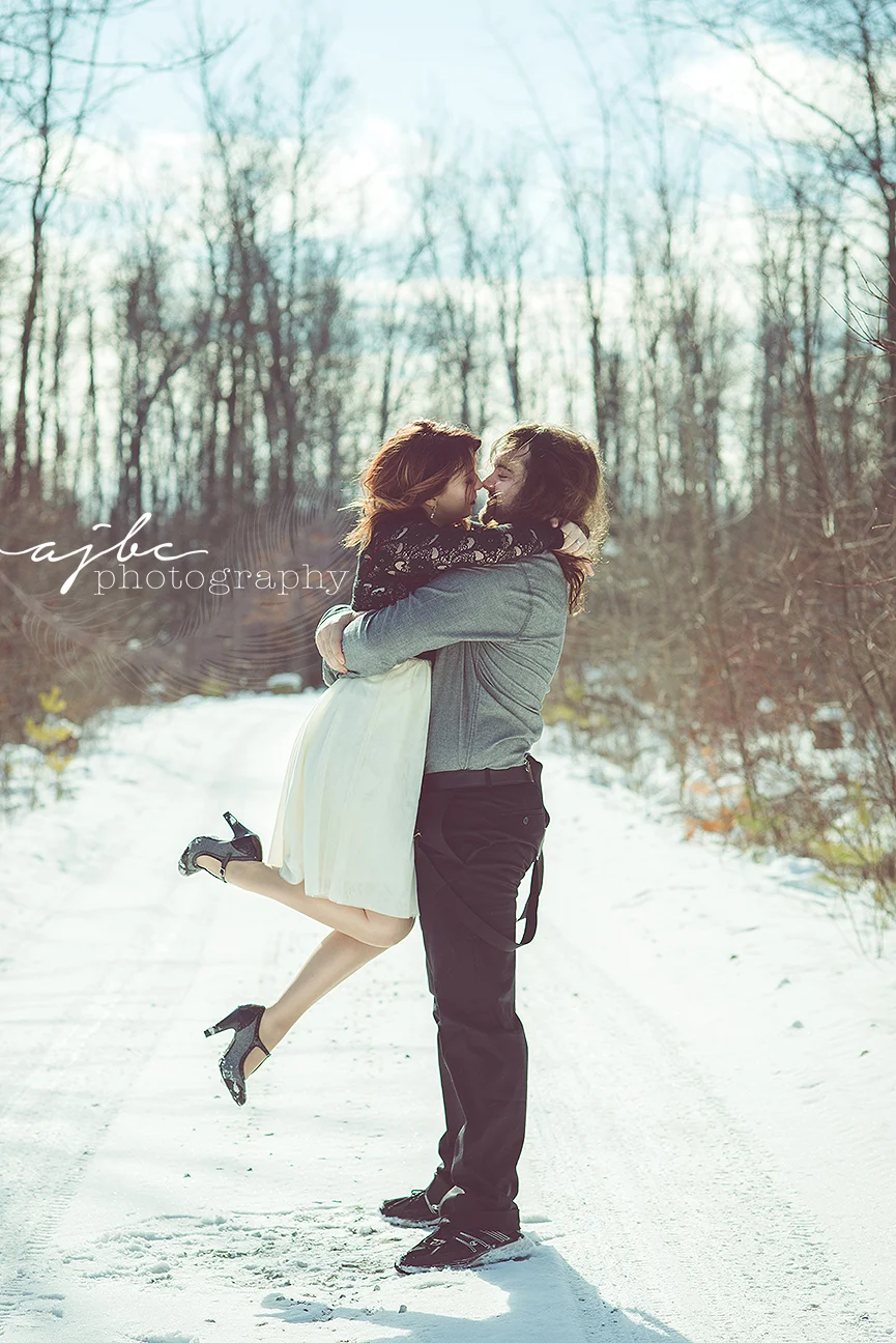engaged couple celebrates their love with snow and coffee BLOGajbc ...