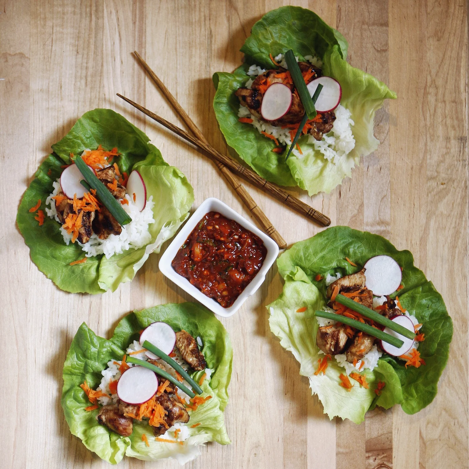 Dak Bulgogi Lettuce Wraps with Ssamjang Sauce — Suzanne Spiegoski
