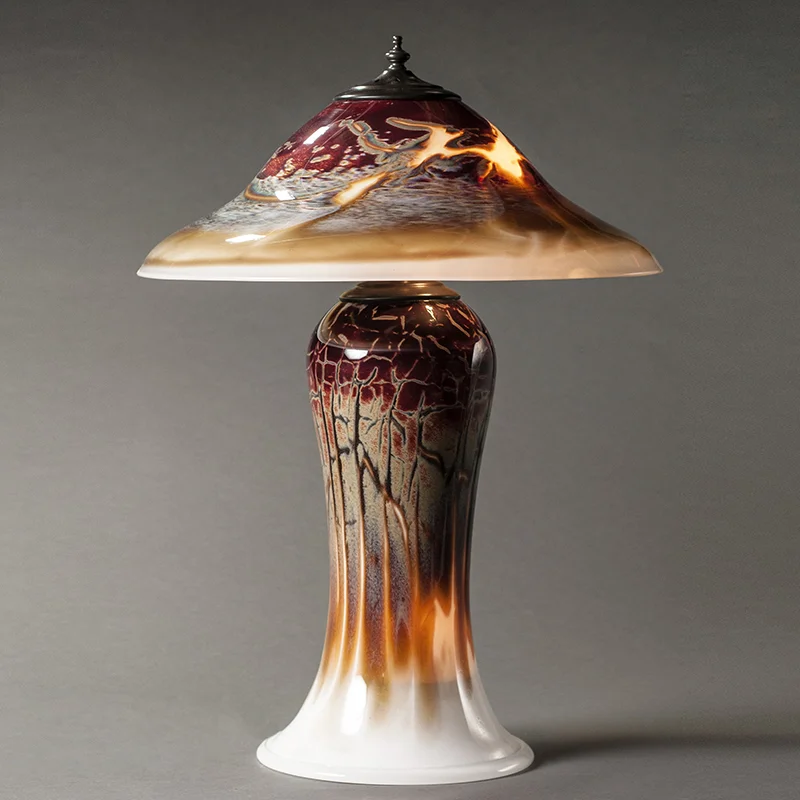 Davis Glass Amber Incalmo Bubble Lamp — Earthenworks