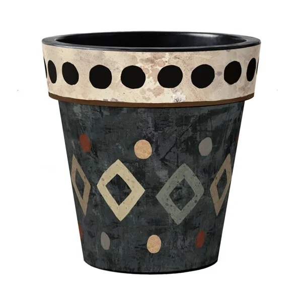 Onyx Diamonds 18" Art Planter — Earthenworks