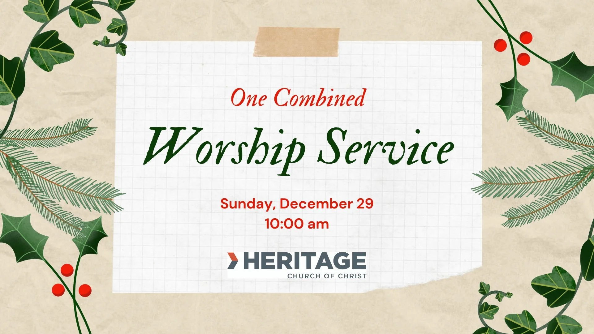 Events Calendar — Heritage Church of Christ