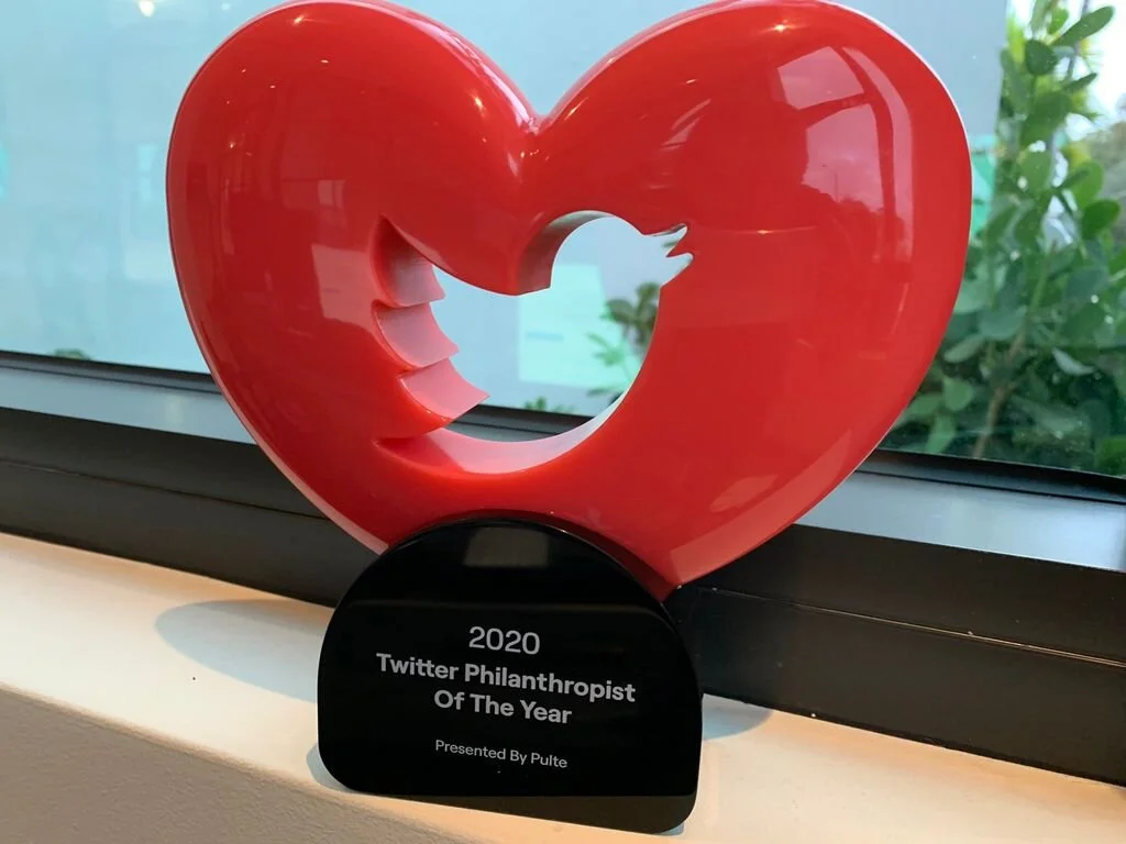 Twitter Philanthropist Trophy Designed By Bennett Awards | Bennett Awards