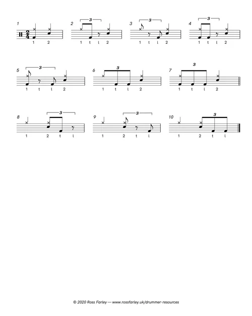How To Play Any Drum Beat #2 — Triplet Bass Drum Patterns — Ross Farley