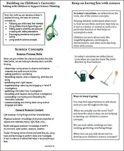 Science Handout for Parents/Caregivers — Saroj Ghoting
