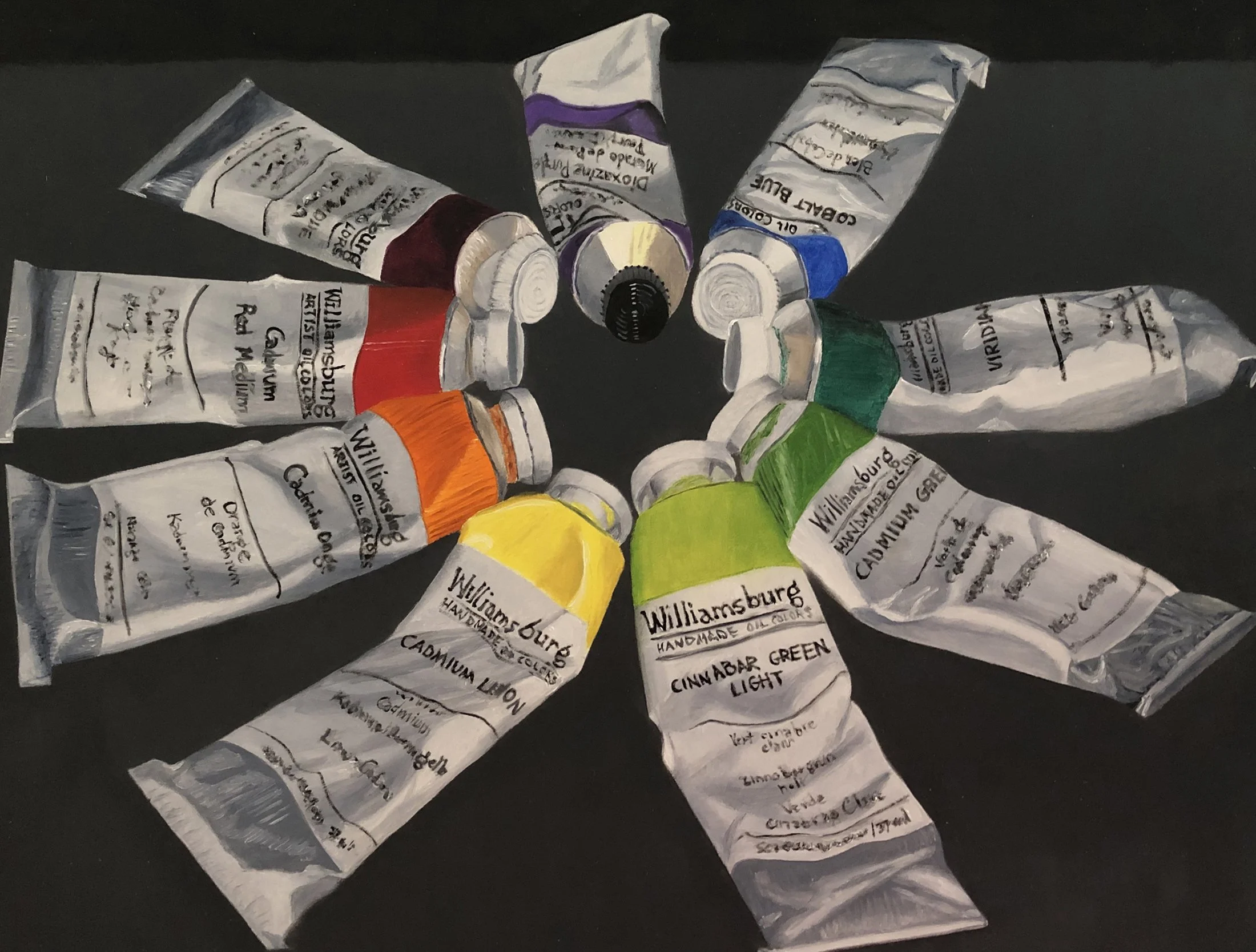 Compass Art Center — Karen Merkin • Color Wheel • Oil On Gessobord • 11x14