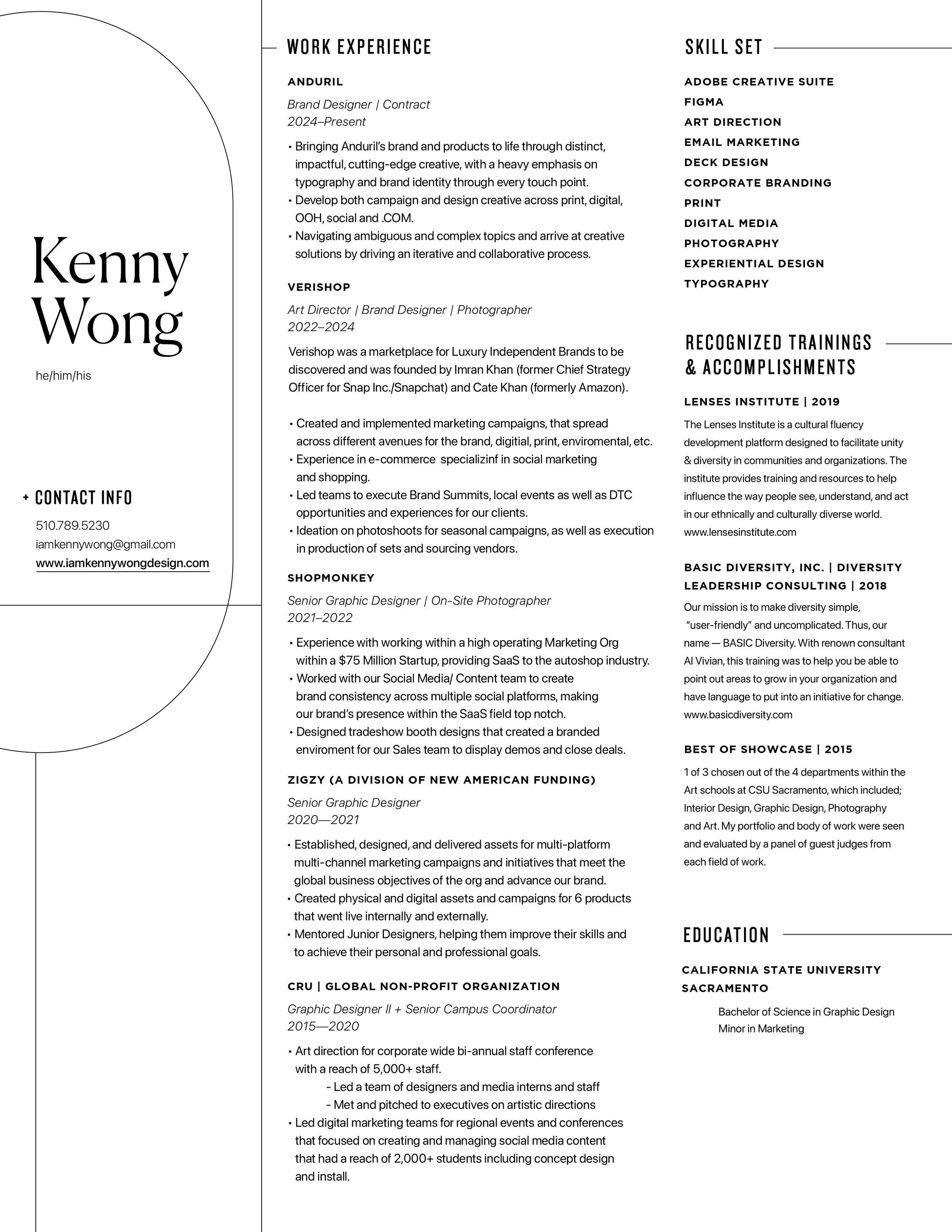 RESUME — Kenny Wong
