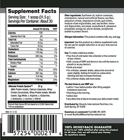 Beverly International Ump Nutritional Information | Besto Blog