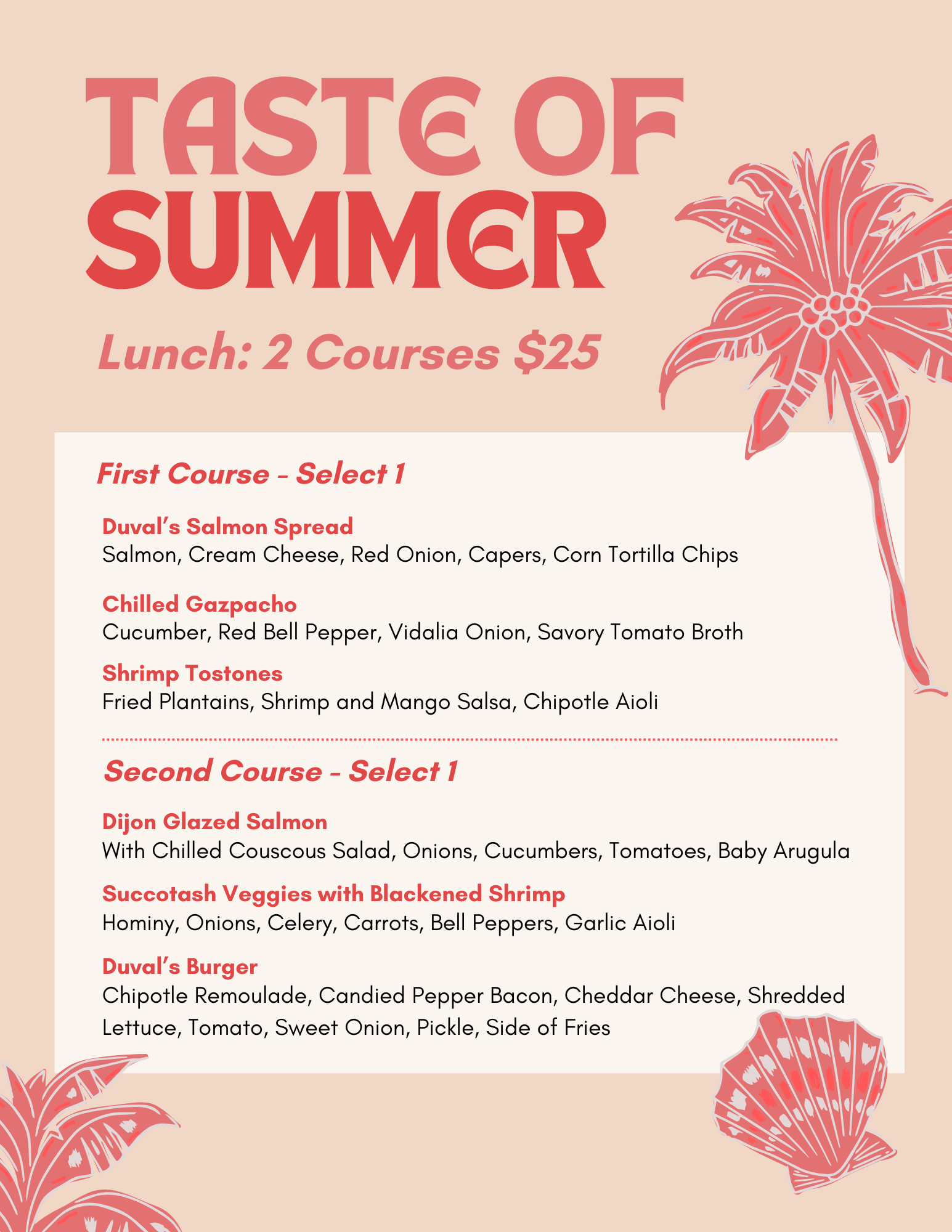 Taste of Summer 2025 — Duval's | Downtown Sarasota Restaurant