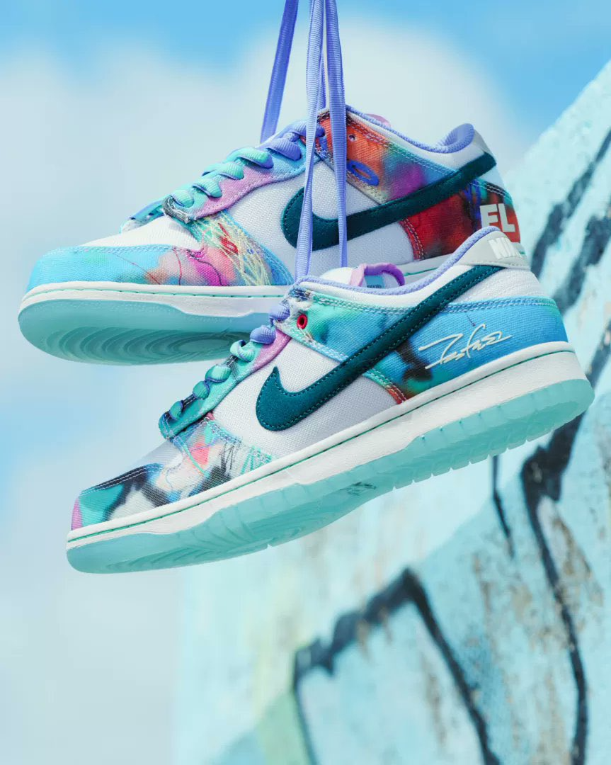 Now Available: Futura Laboratories x Nike SB Dunk Low "Bleached Aqua ...