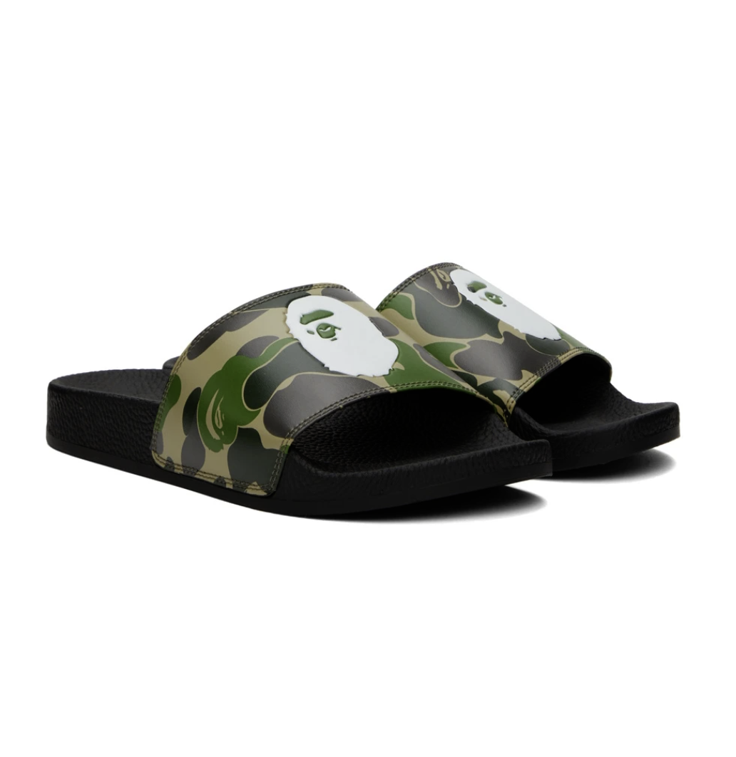 Now Available: BAPE ABC Camo Slides "Black Green" — Sneaker Shouts