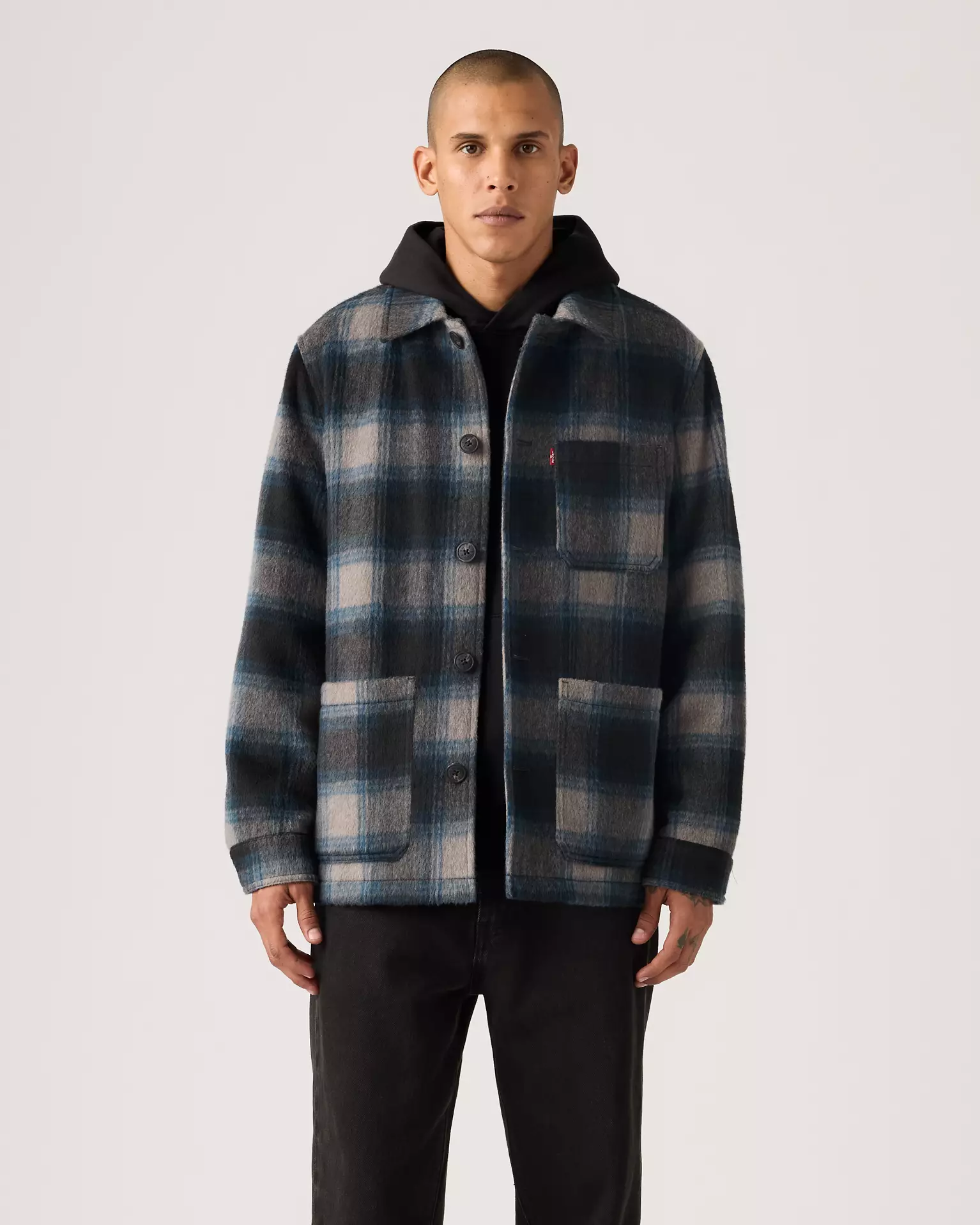 Nearly 70% OFF the Levi's Wool Chore Jacket "Grey Plaid" — Sneaker Shouts