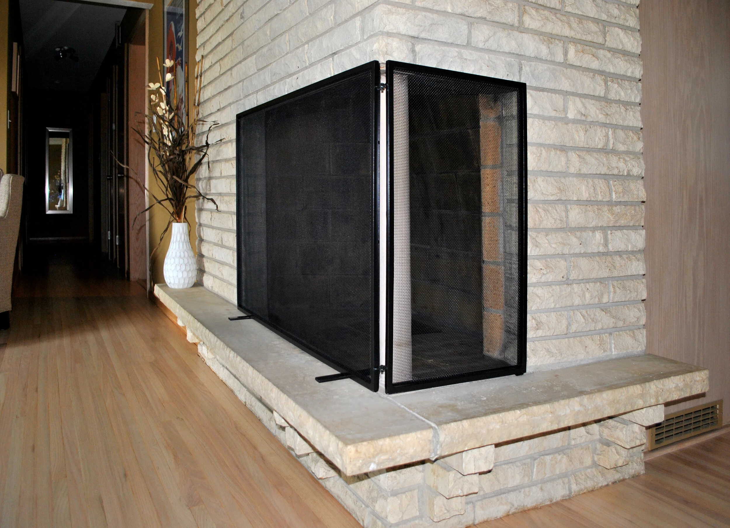 Corner Firescreen Two Panel Free Standing Custom Made to Fit Your ...