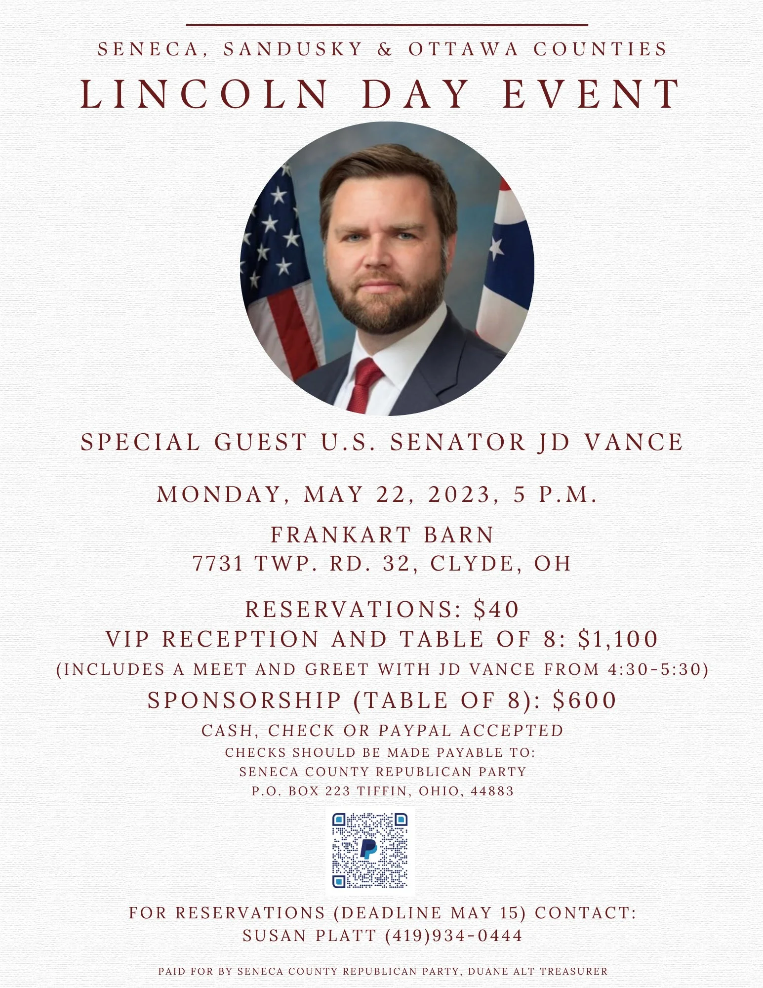 Lincoln Day Event — Seneca County Republican Party