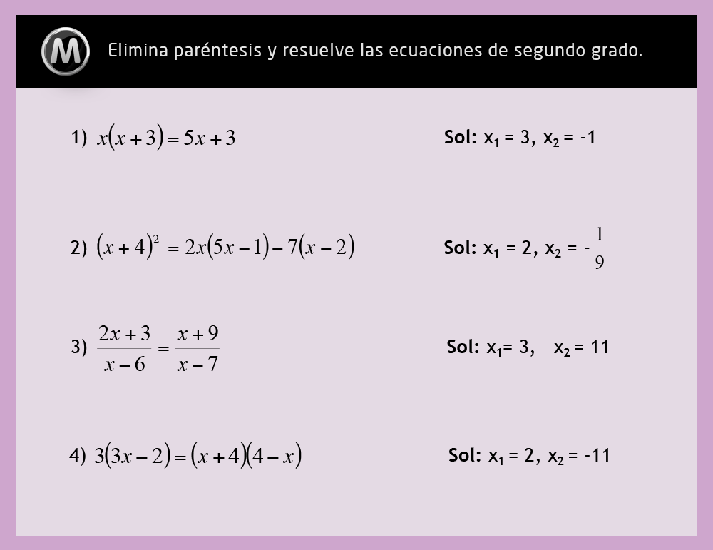Ecuaciones2Grado3 — Matefaciles