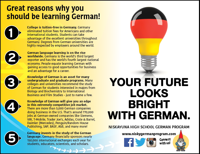 Reasons to learn German — Niskayuna High School German Program