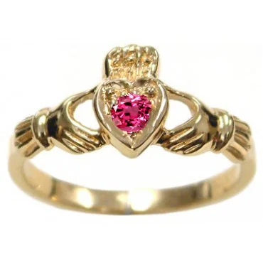 Pink Diamond Claddagh Ring