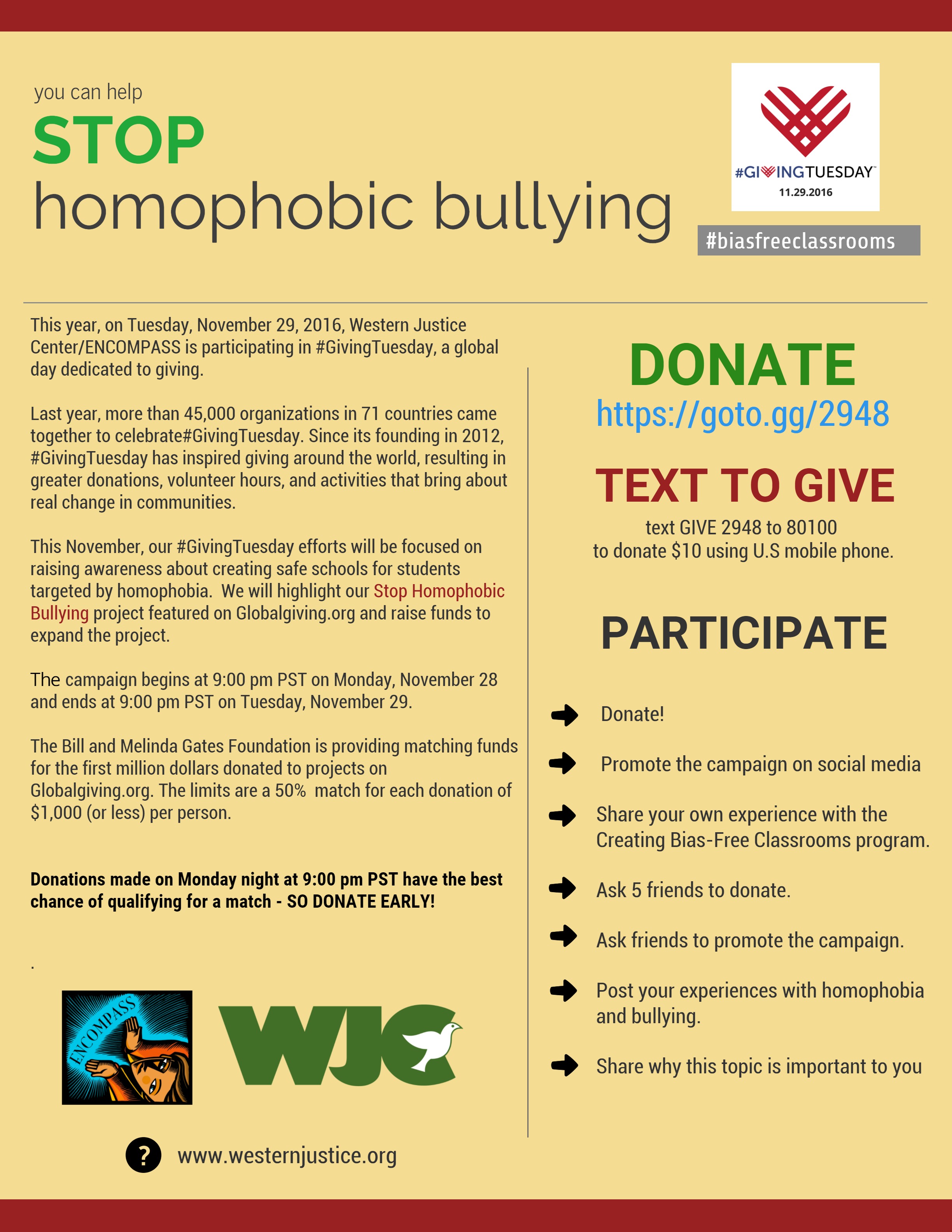 Giving Tuesday Printables — Western Justice Center