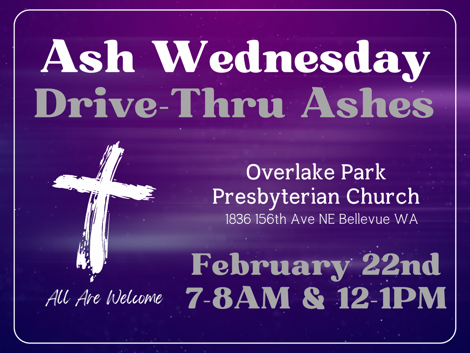 Ash Wednesday @ Overlake Park PC — Overlake Park Presbyterian Church