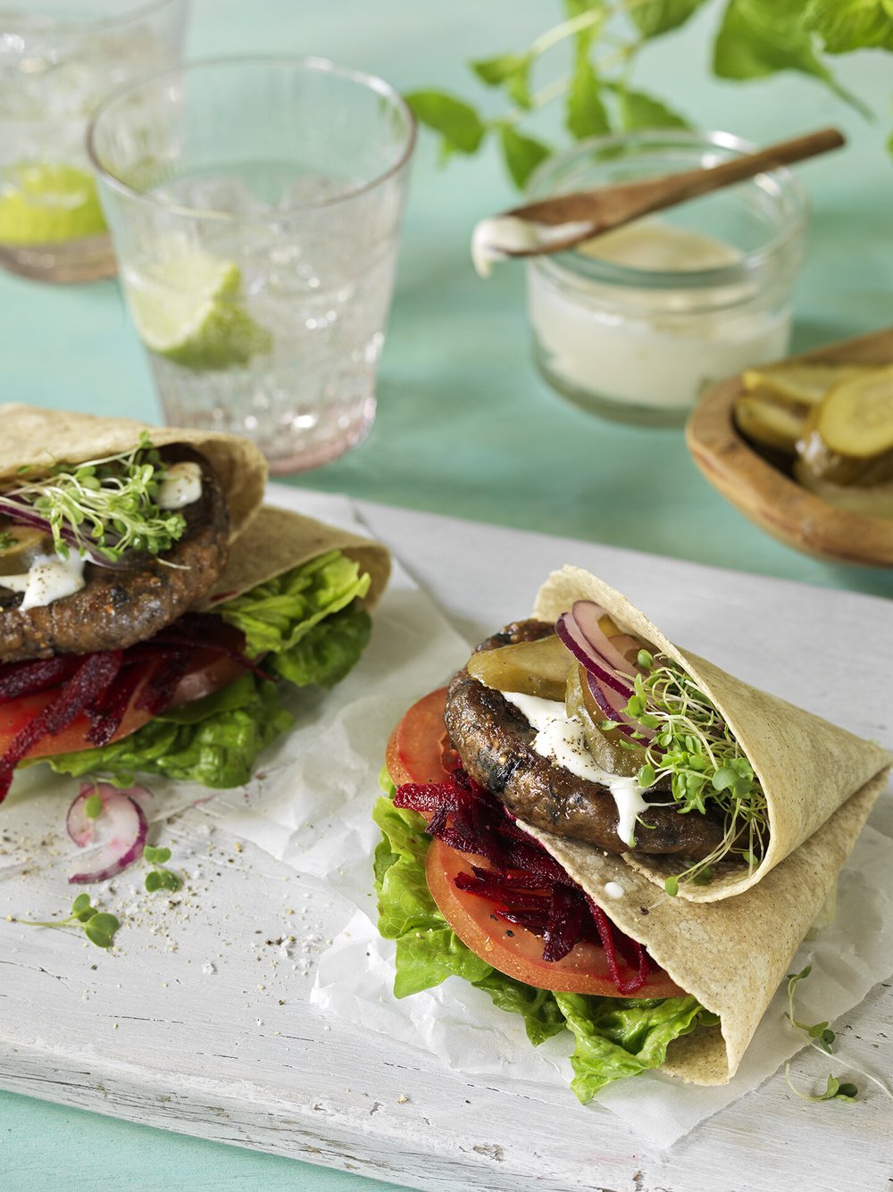 Plant-Based Wrap Burger — Farrah's