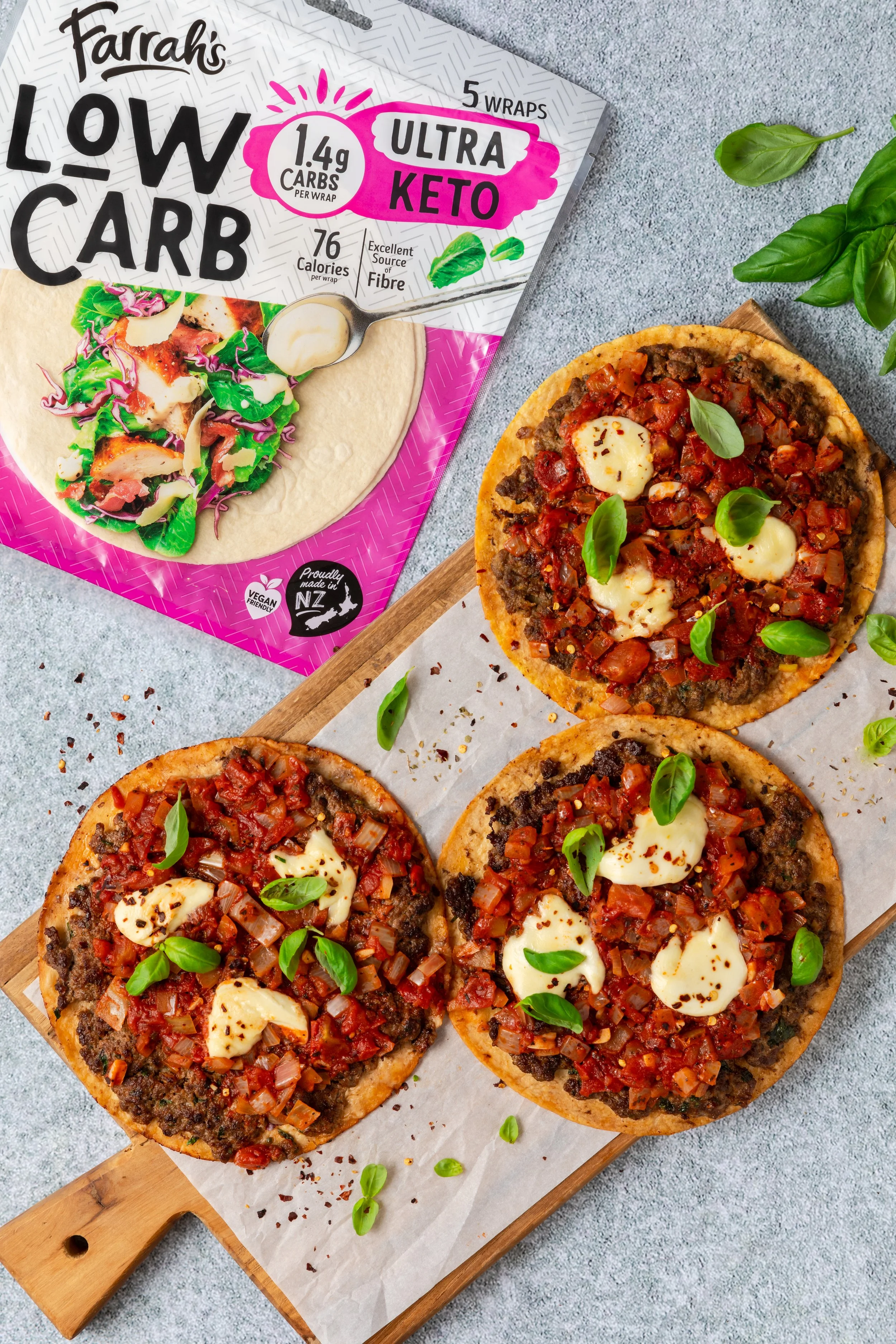 Ultra Keto Beef Marinara Smash Wraps — Farrah's