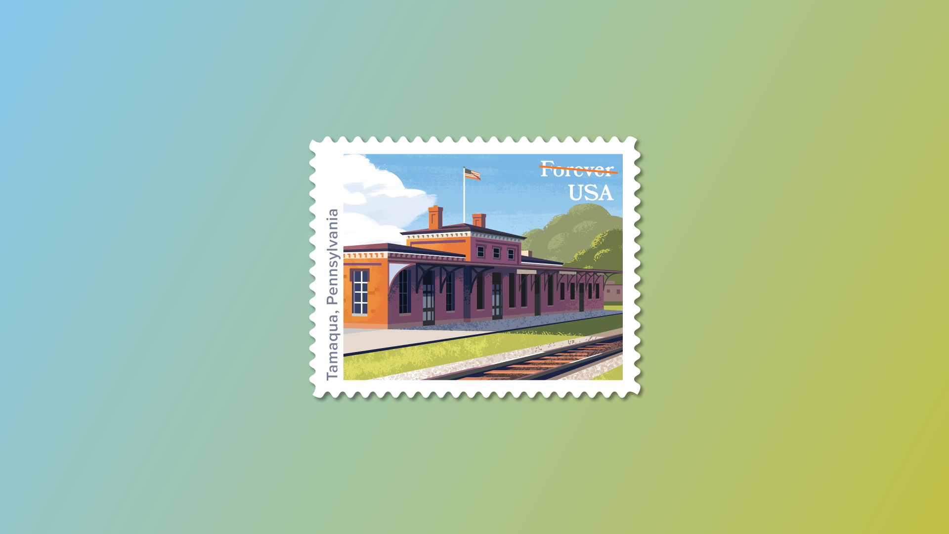 USPS Forever Stamps Down The Street Designs