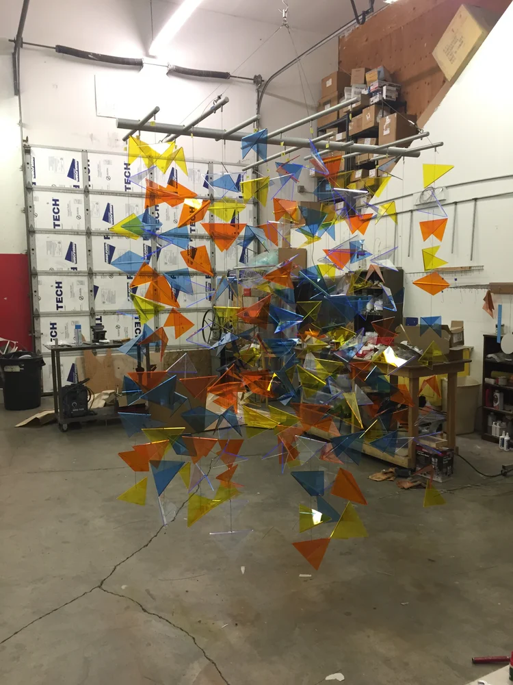 Skylight Ceiling Sculpture Mobile — Ekko Mobiles — Large Custom Hanging ...