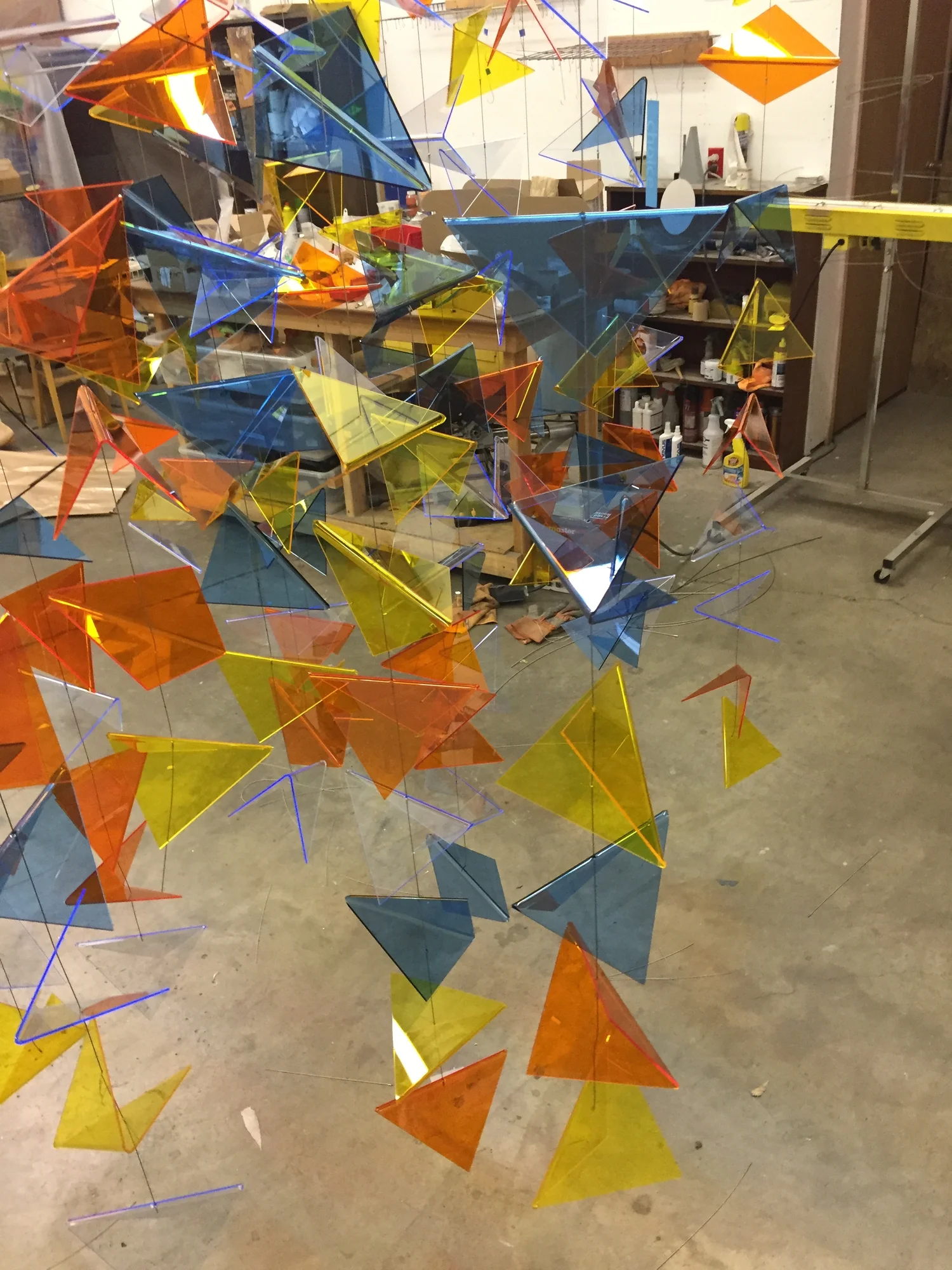 Skylight Ceiling Sculpture Mobile — Ekko Mobiles — Large Custom Hanging ...
