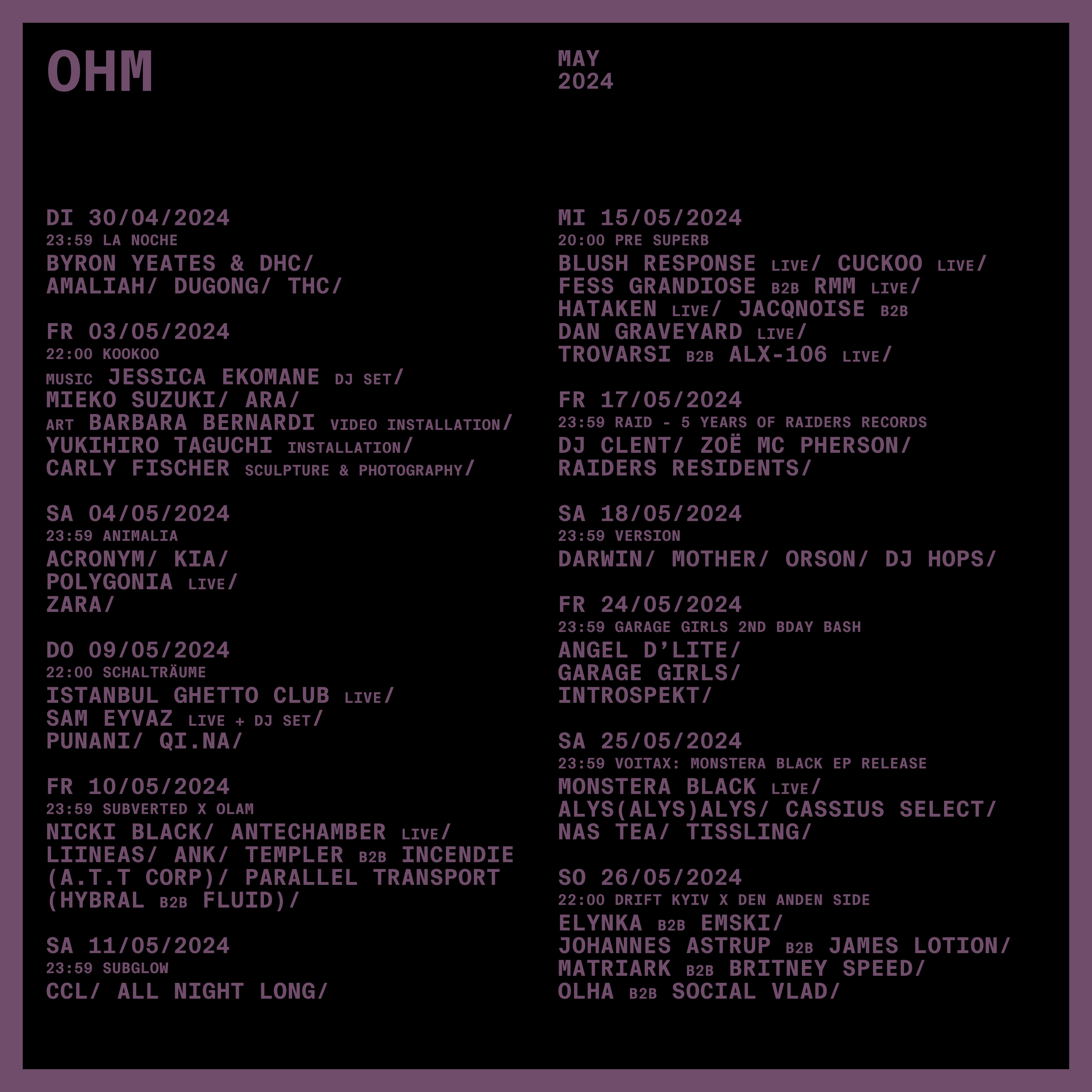 Upcoming — OHM Gallery