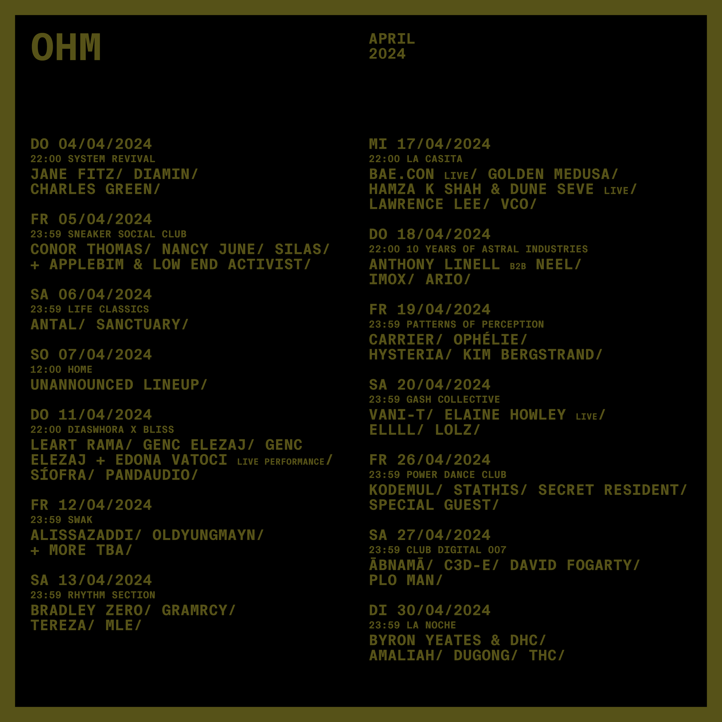 Upcoming — OHM Gallery