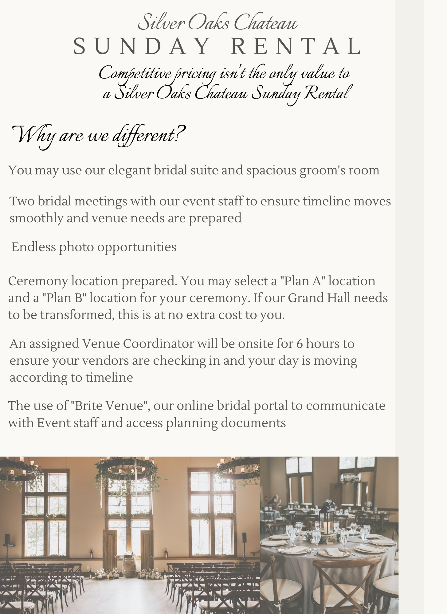 Sunday Package — Silver Oaks Chateau