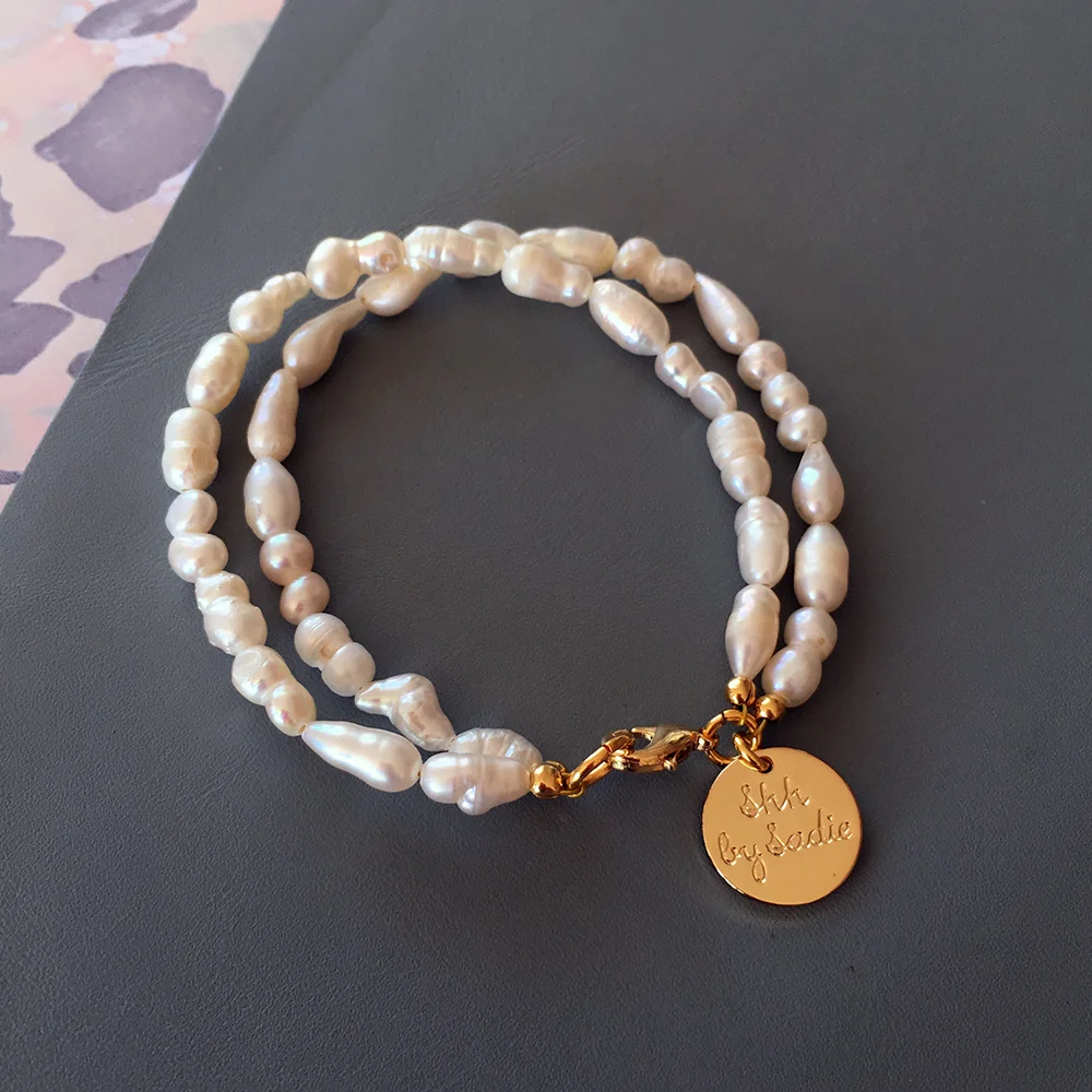 Two strand seed pearl bracelet - custom order — Shh by Sadie