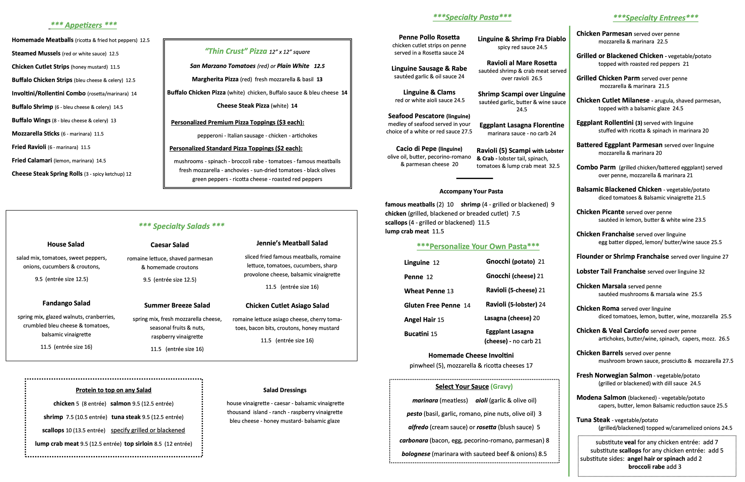 Dining Room Menu — BARRELS OF MARGATE