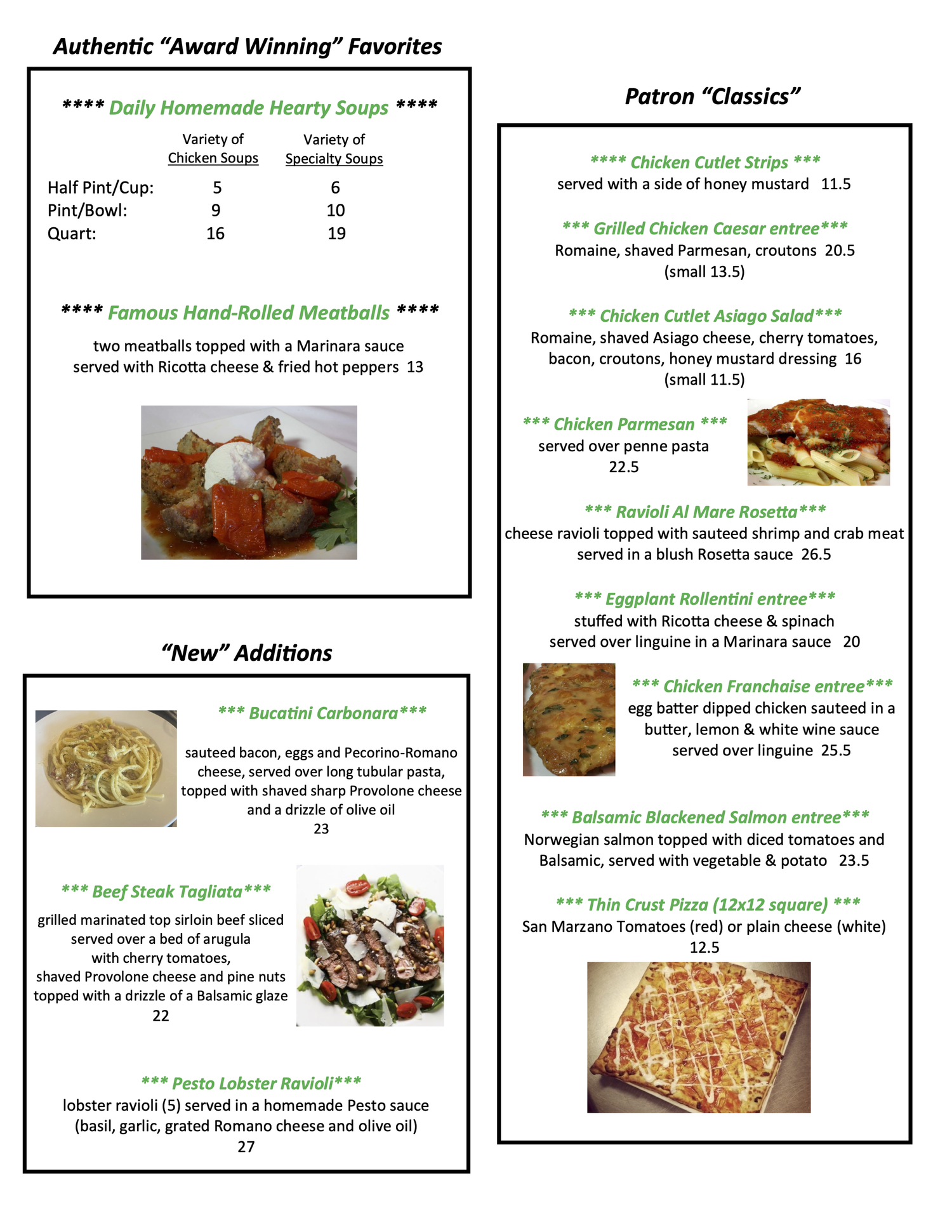 Dining Room Menu — BARRELS OF MARGATE