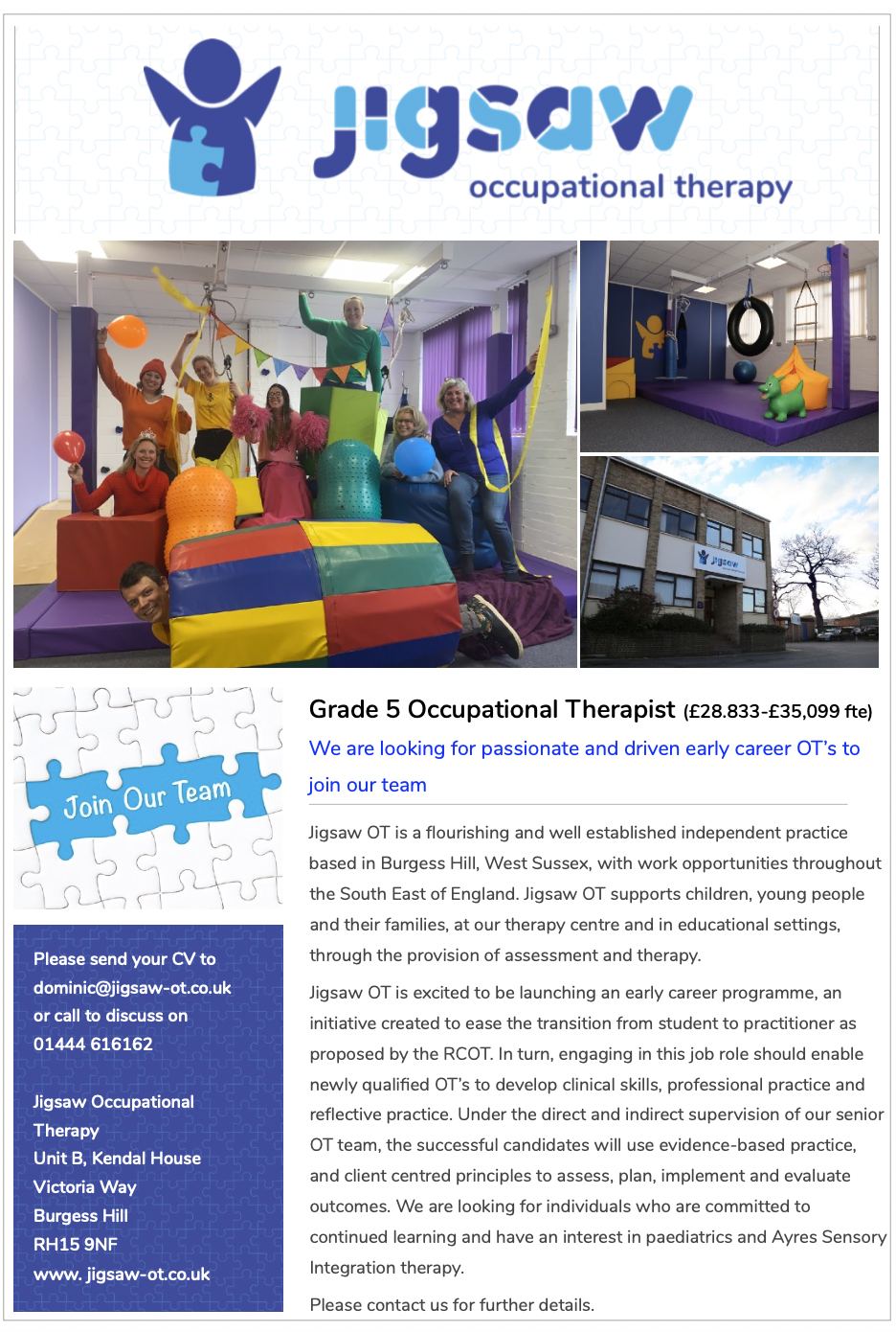 News and Events — Jigsaw Occupational Therapy