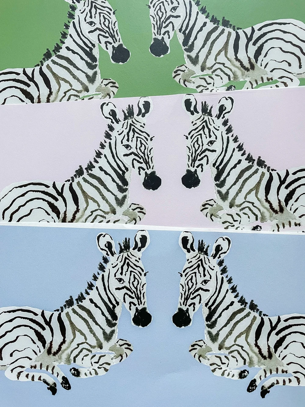 Green And White Zebra Print