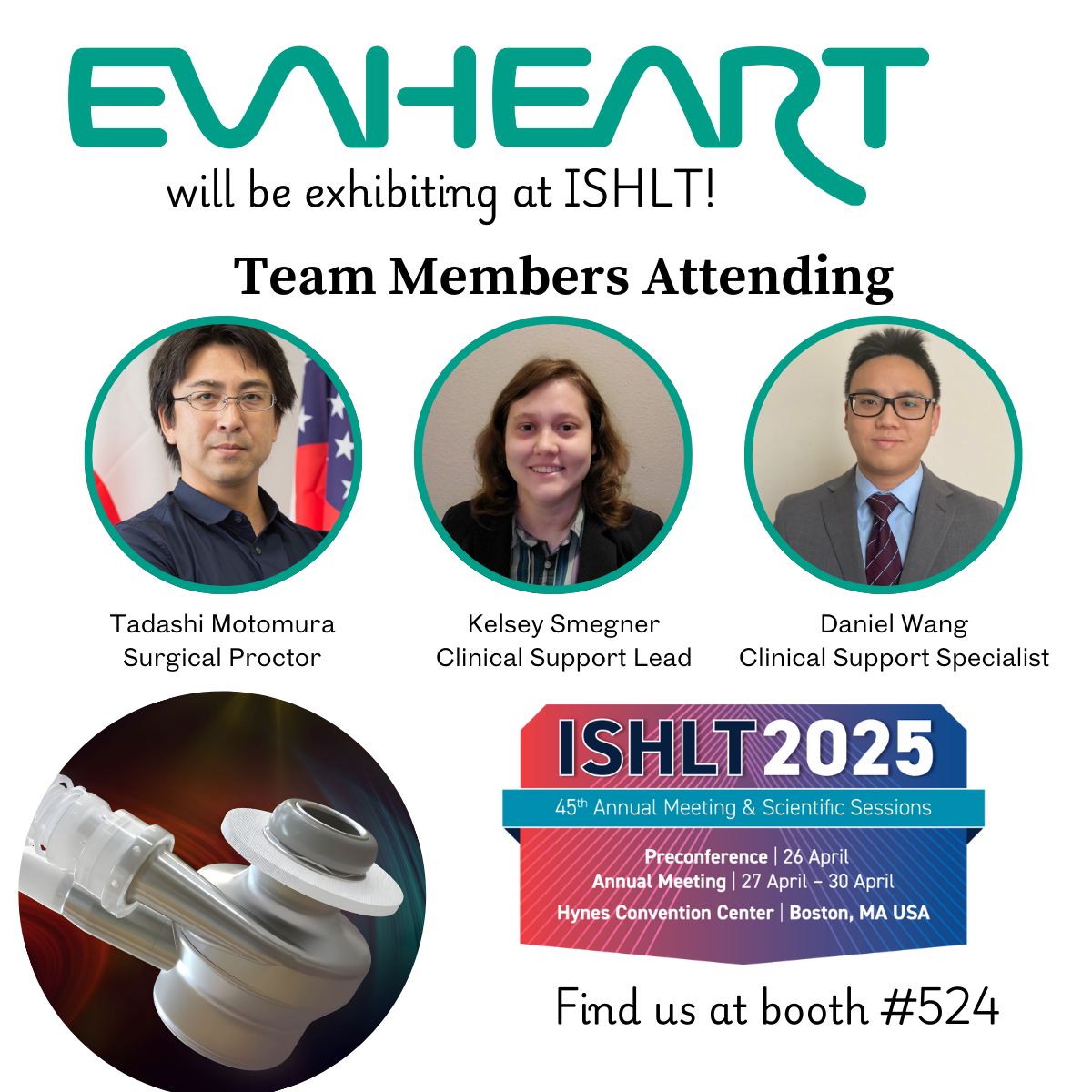 Evaheart, Inc. attending the ISHLT Annual Meeting in Boston ...