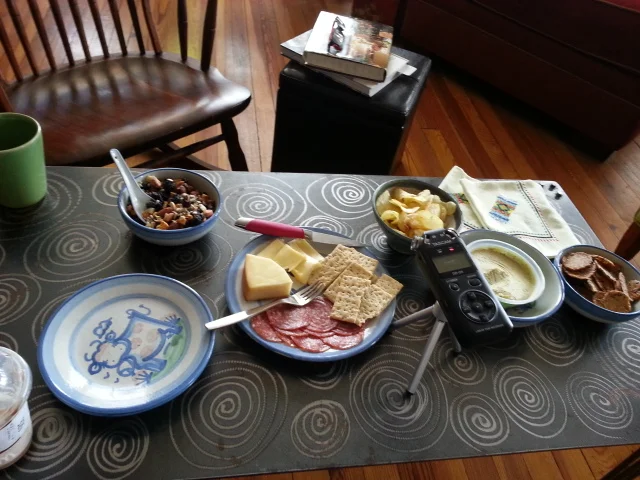 Ronni Lundy mess'n with greens from "Victuals", and Chef John Fleer ...