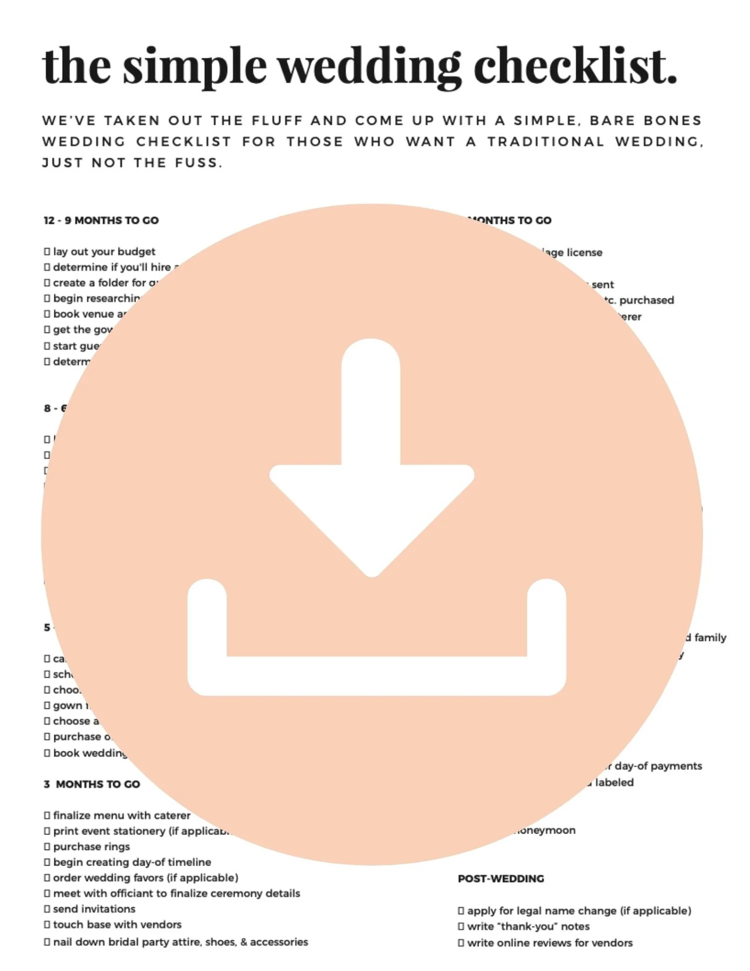 Elopement Wedding Planning Checklist and Simple Wedding Planning ...