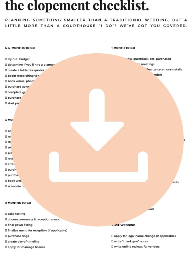 Elopement Wedding Planning Checklist and Simple Wedding Planning ...