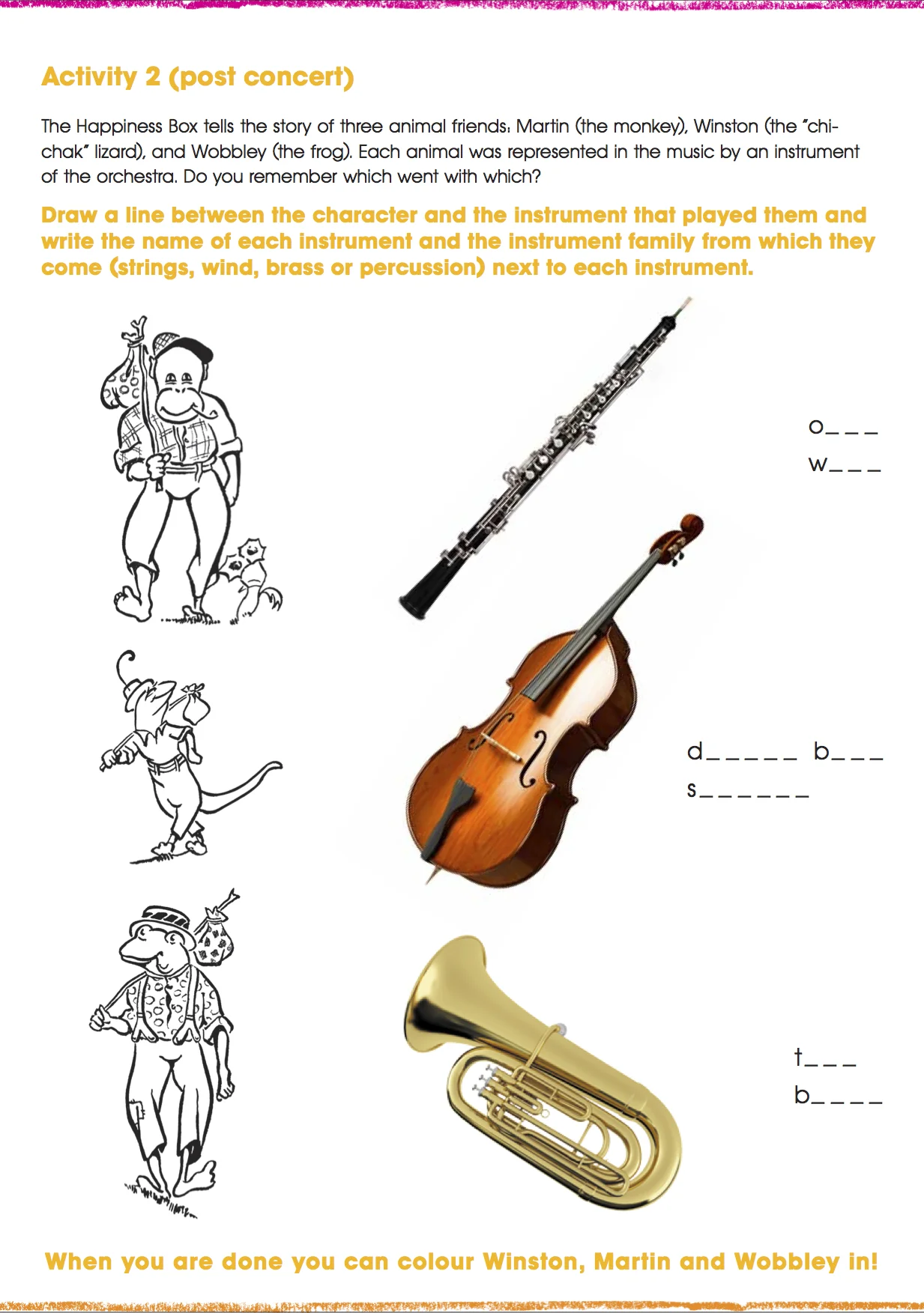 MSO's Activity Sheet — The Happiness Box