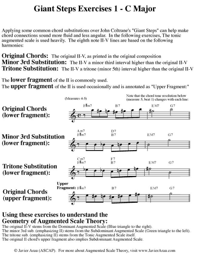 Giant Steps Exercises 1 - Augmented Scale Theory — Javier Arau