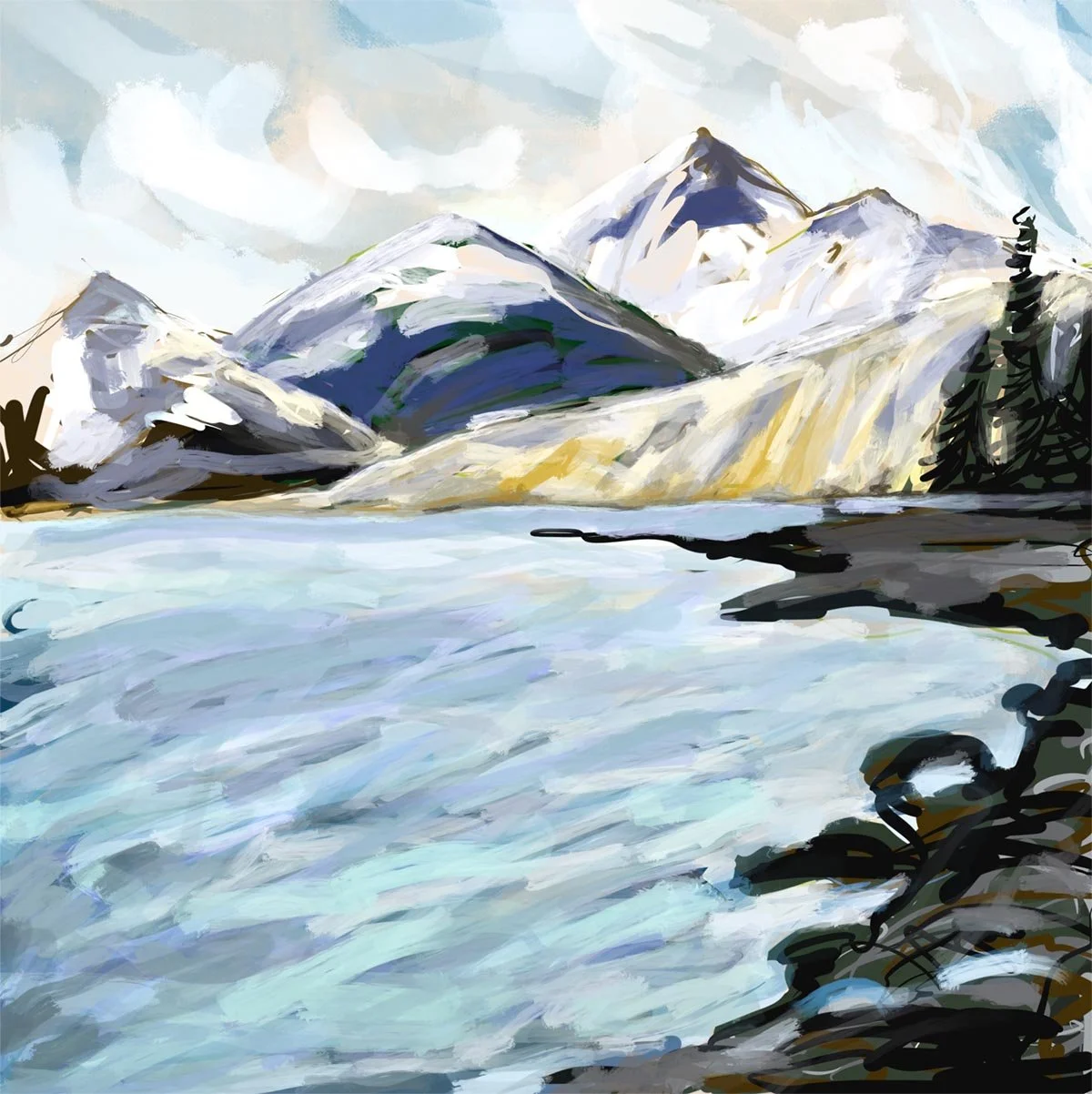 Painted Landscape Prints on paper - West Coast — heather johnston art