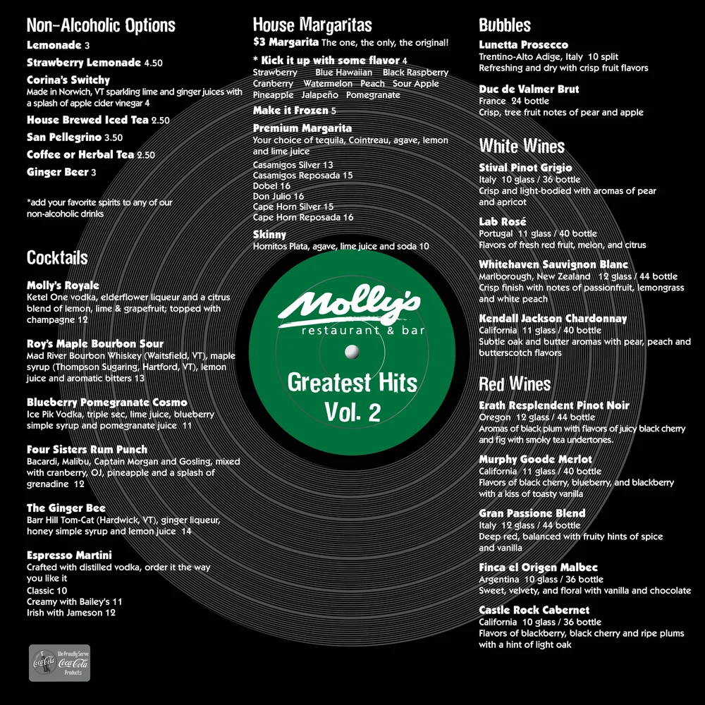 Molly's Menu — MollysRestaurant.com